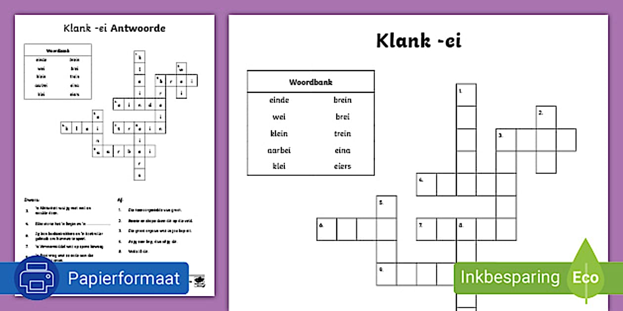 Klank -ei Blokkiesraaisel (teacher made) - Twinkl