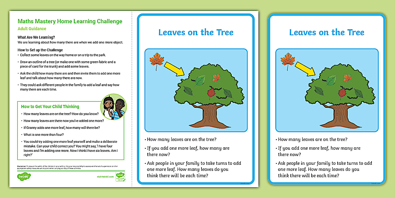 👉 Maths Mastery Comparison Home Learning Challenge: Leaves