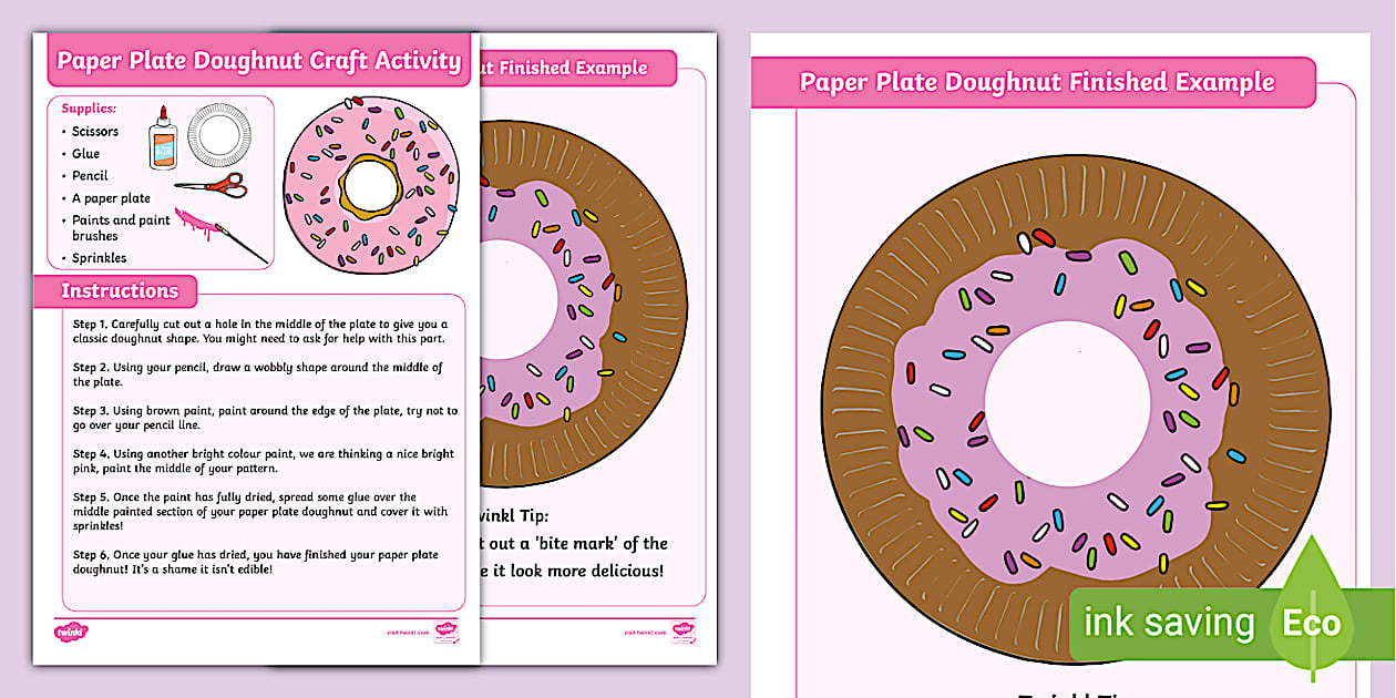 Paper Plate Doughnut Craft Activity (teacher made) - Twinkl