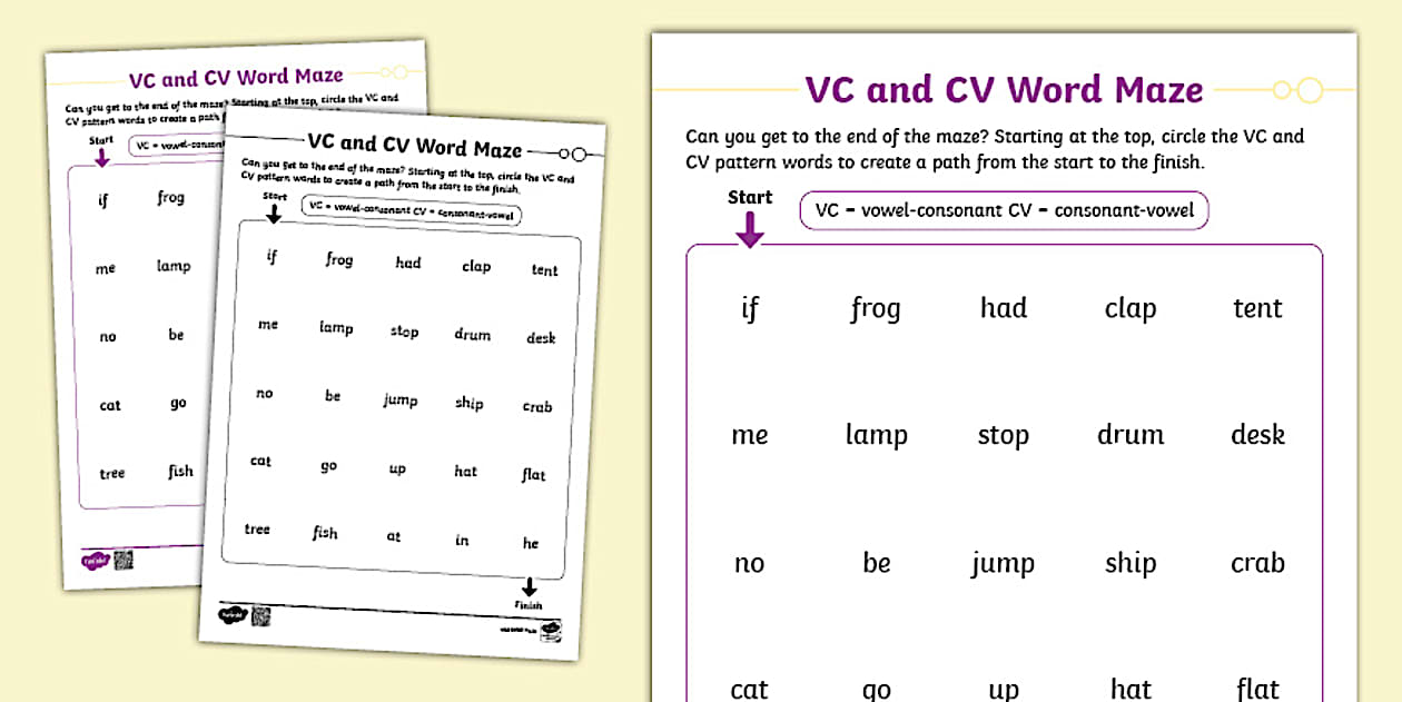 * NEW * VC and CV Word Maze - Twinkl English KS1 - Twinkl