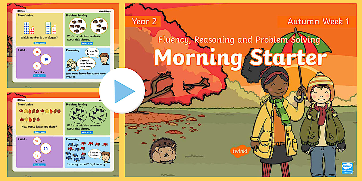 Year 2 Fluency Reasoning and Problem Solving Autumn Morning Starter Maths