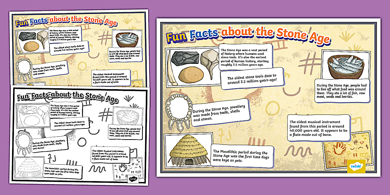 Fun Facts about the Stone Age Display Poster - Twinkl