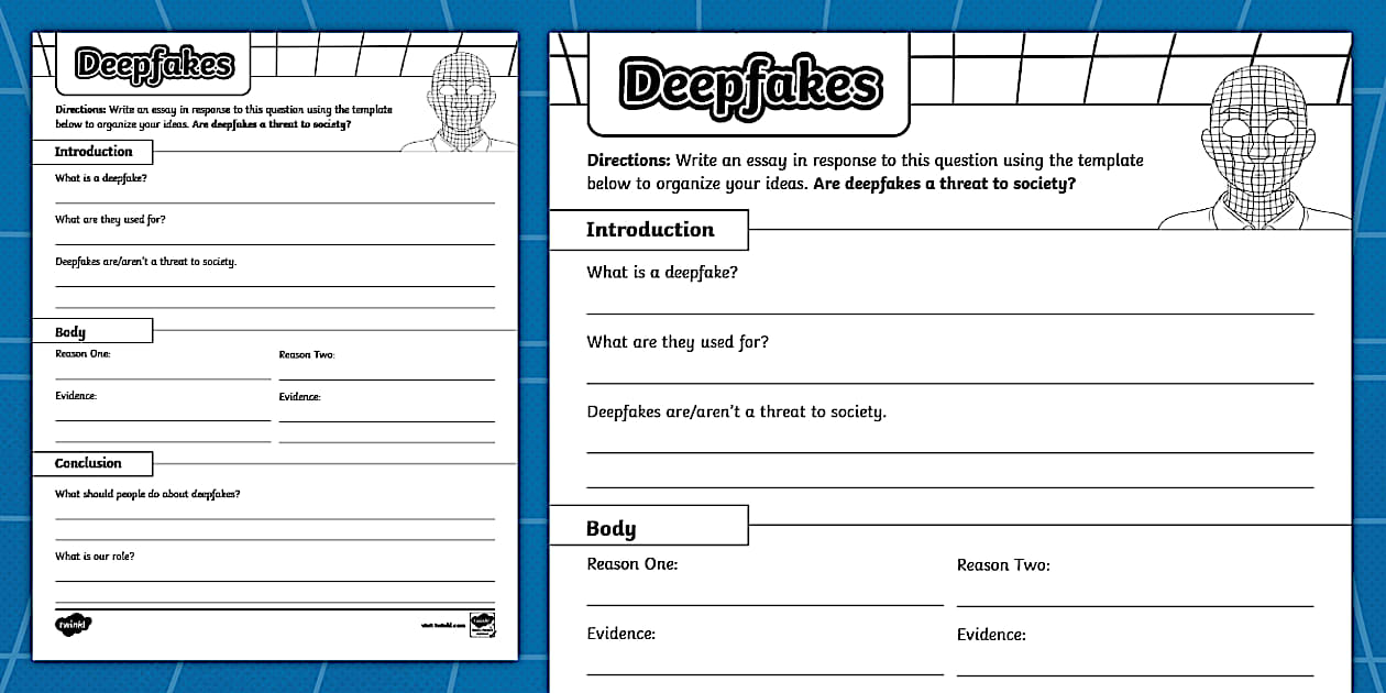 Deepfakes Media Literacy Essay Outline for 6th-8th Grade