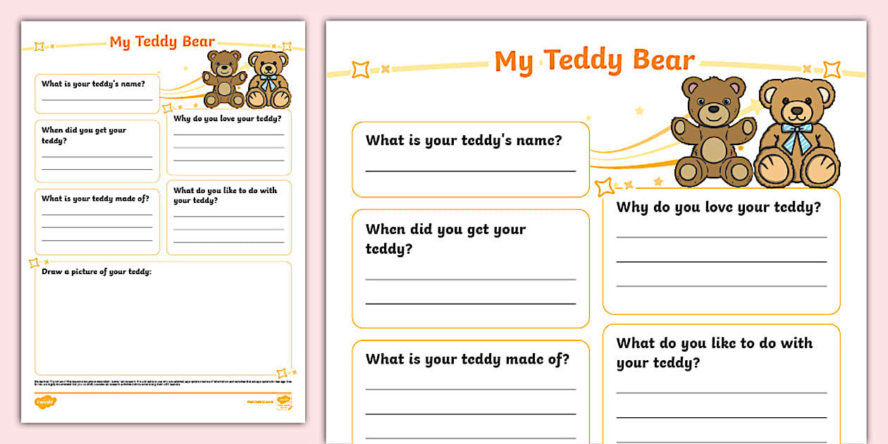 My Teddy Bear Fact File Template