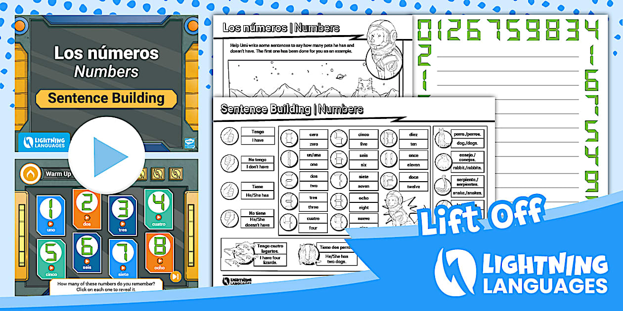 👉 Spanish Numbers Sentence Building Pack