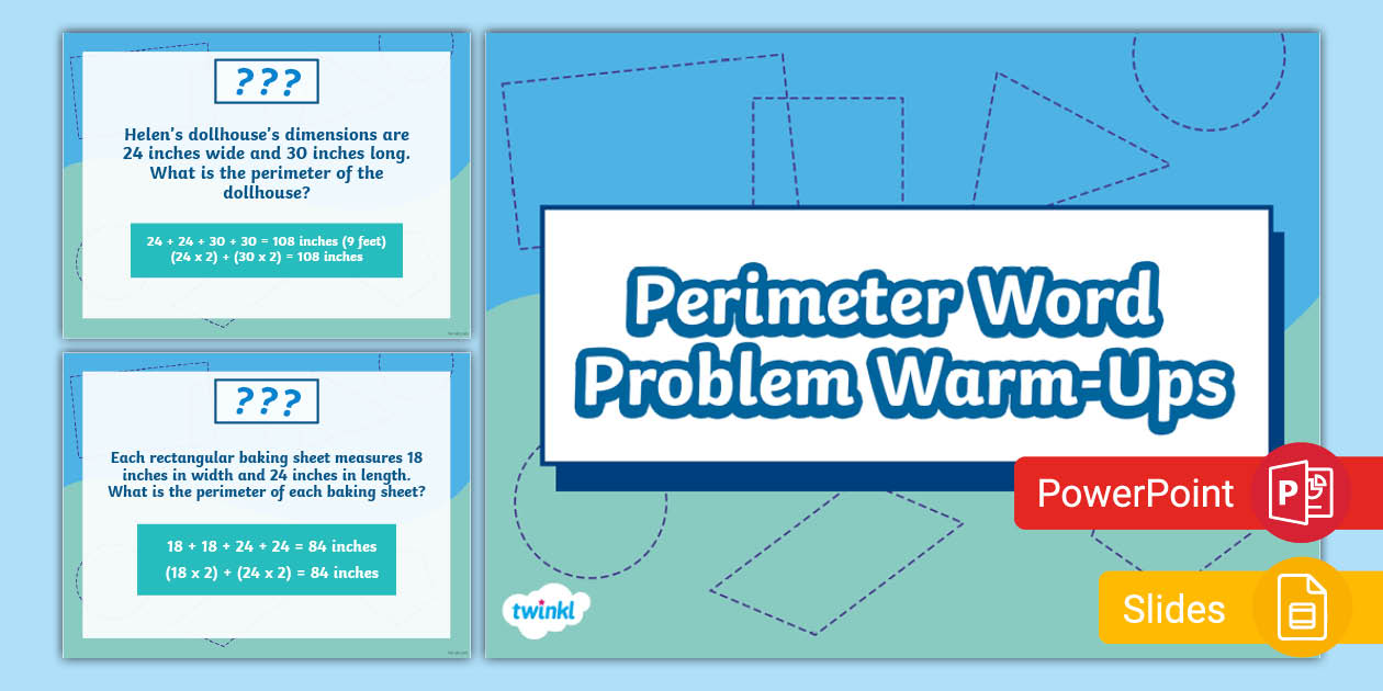 Third Grade Perimeter Word Problem Warm-Ups PowerPoint