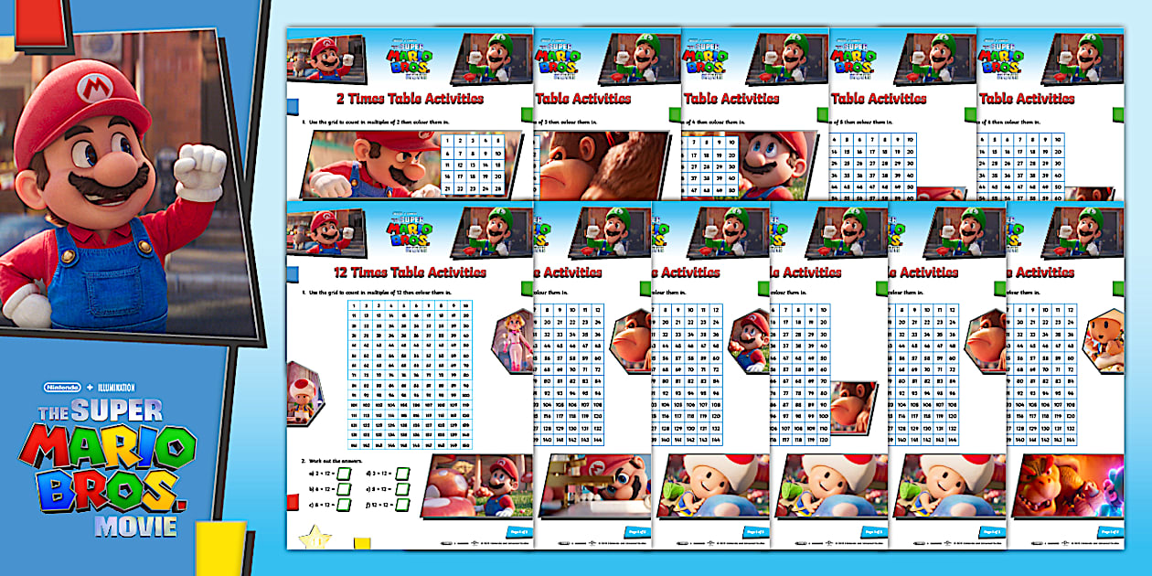 FREE! - 👉 Super Mario Maths Worksheets | Times Tables | Twinkl