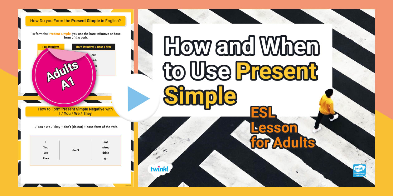 ESL How and When to Use Present Simple PPT [Adults, A1]