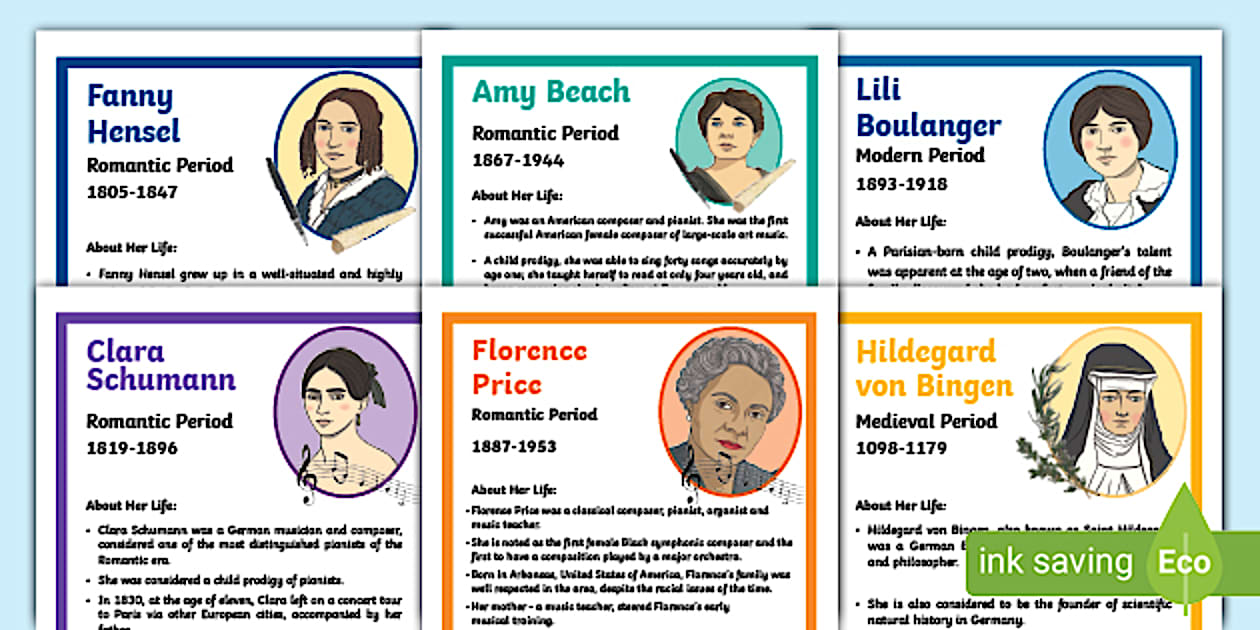 Female Composers - Printable Posters for Children - Twinkl