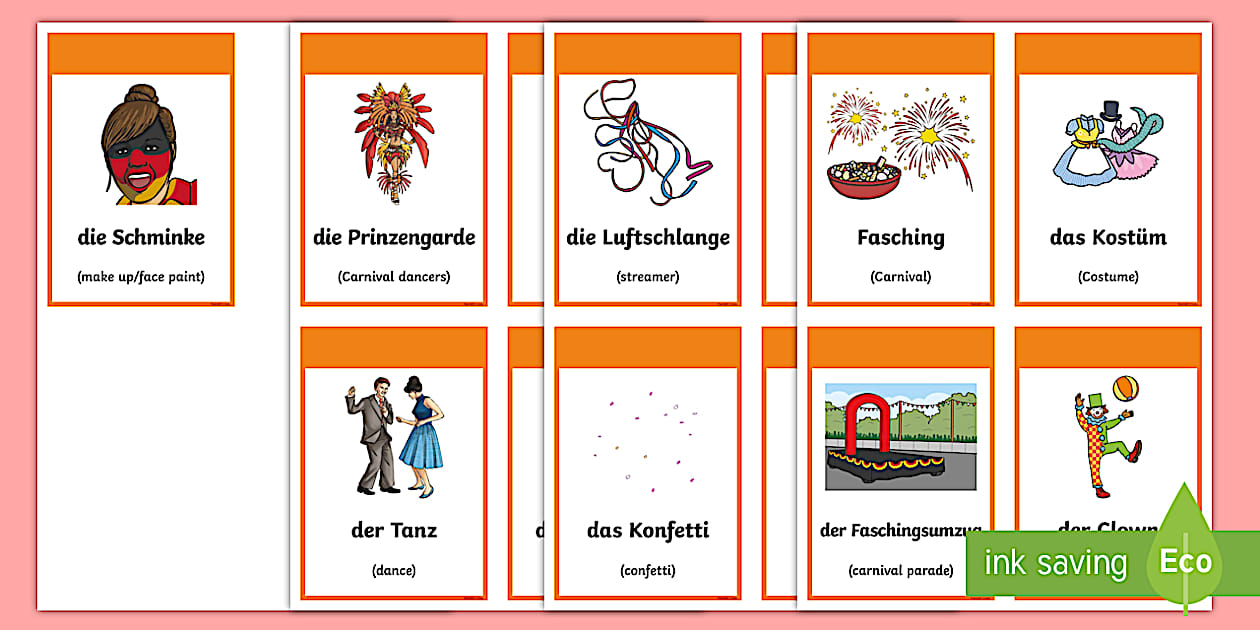 Carnival in Germany Flashcards (teacher made) - Twinkl