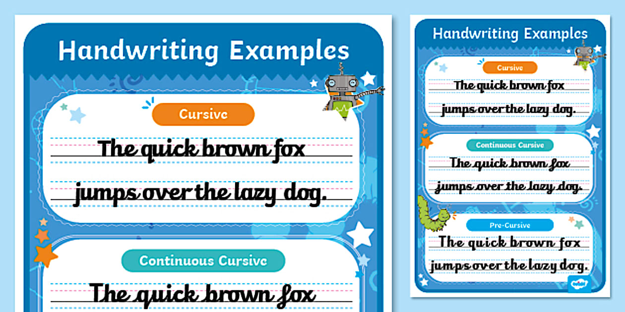 Handwriting Examples Poster - Primary Resources - Twinkl
