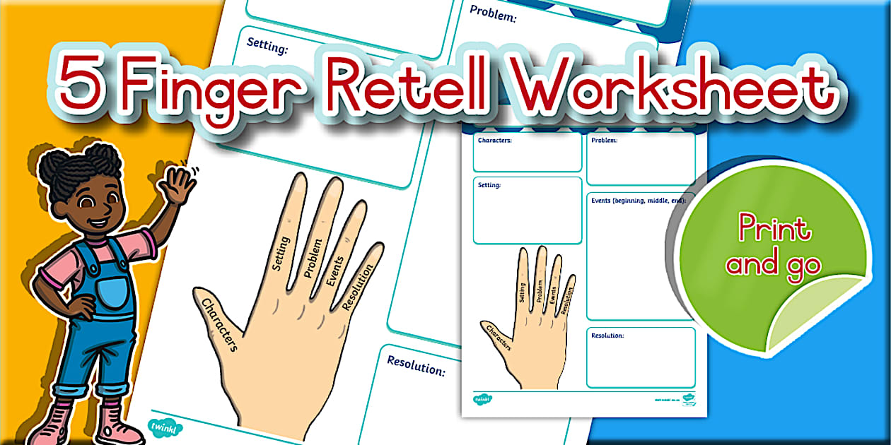 * NEW * Foundation Phase Home Language - 5 Finger Retell - Worksheet (CAPS