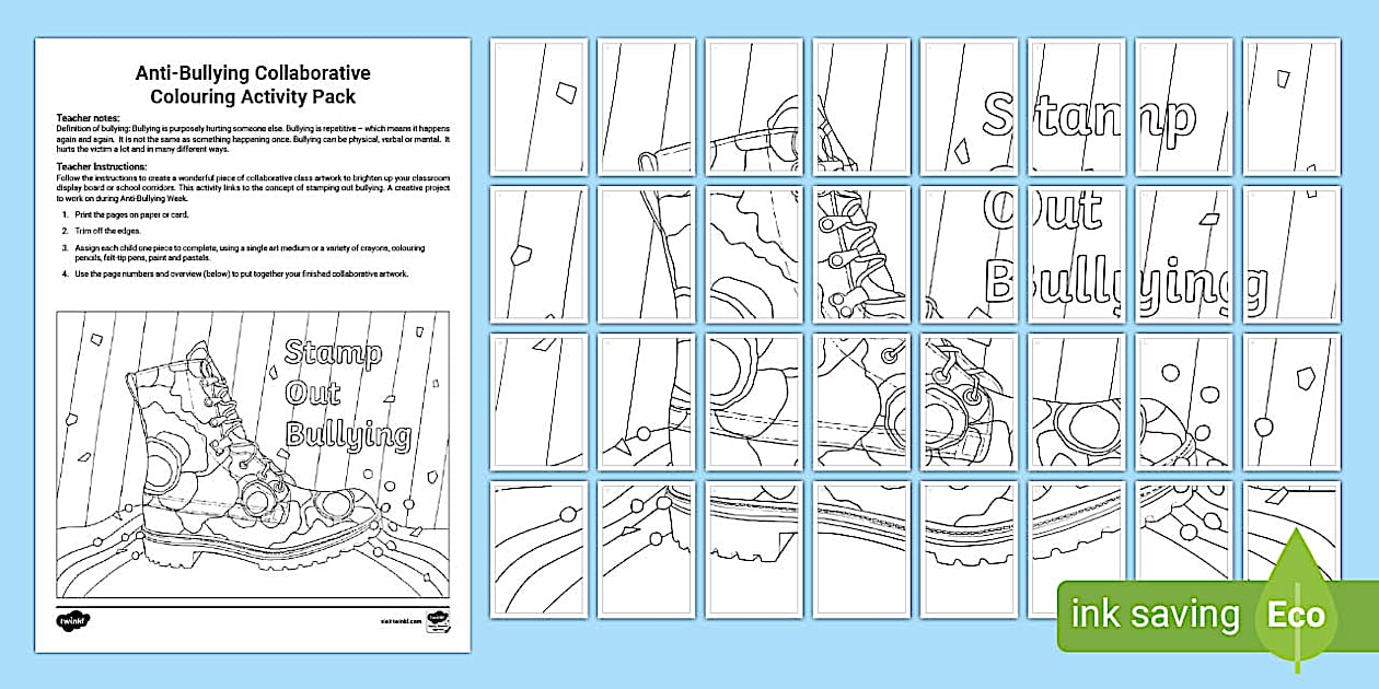KS2 Anti-Bullying Collaborative Colouring Activity Pack