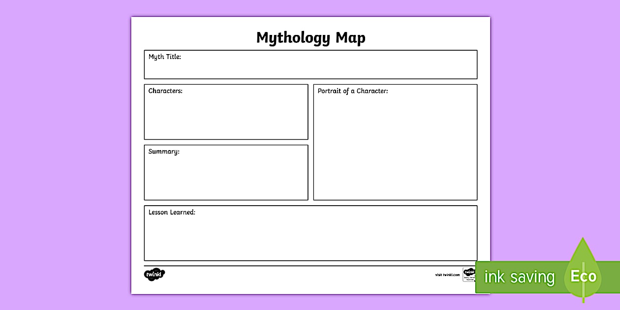 Mythology Map Graphic Organizer (teacher made) - Twinkl