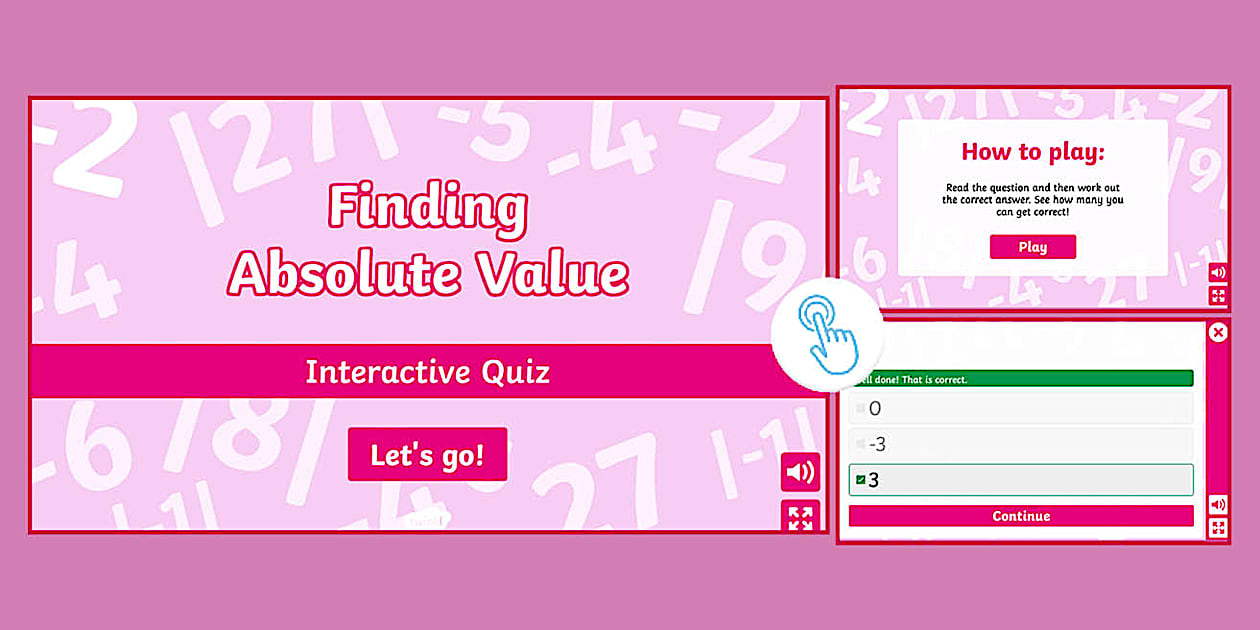 Sixth Grade Finding Absolute Value Interactive Quiz - Twinkl