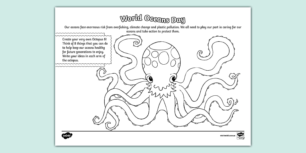 World Oceans Day The Octopus 8 (teacher made) - Twinkl