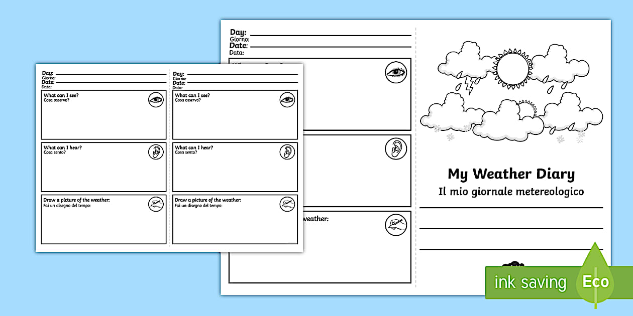My Weather Diary English/Italian - My Weather Diary Booklet Template