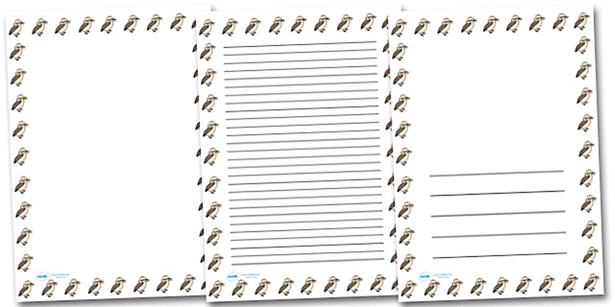 Kookaburra Portrait Page Borders- Portrait Page Borders