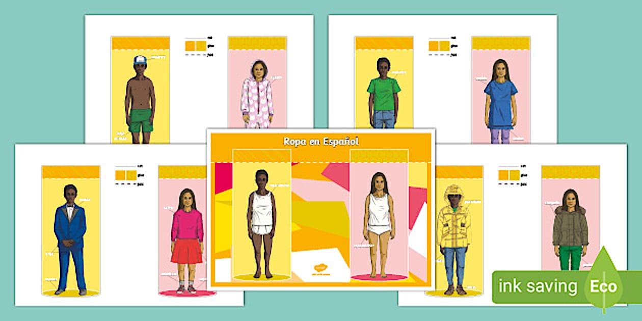 Spanish Clothing Dress Up Cut Outs (Hecho por educadores)
