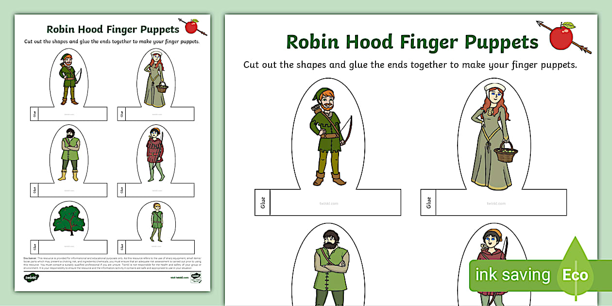Robin Hood Finger Puppets (teacher made) - Twinkl
