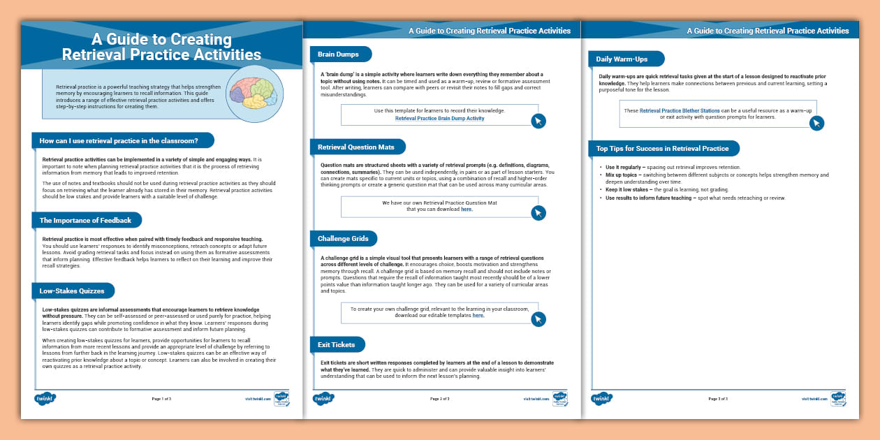 Guide to Creating Retrieval Practice Activities - Twinkl
