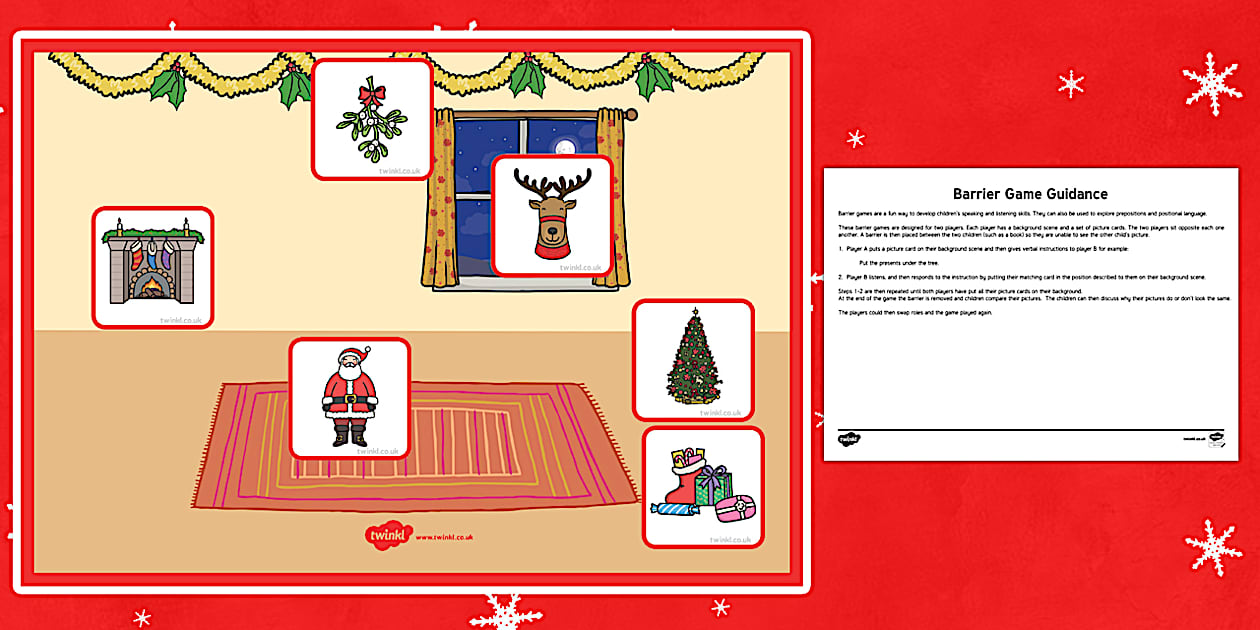 Father Christmas Barrier Game (teacher made) - Twinkl