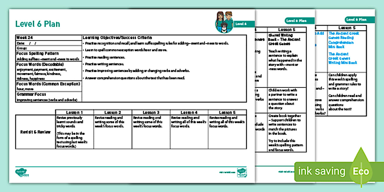 Adding -ment and -ness Lesson Plan (teacher made) - Twinkl