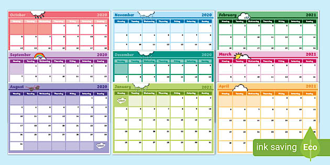 Nursery Working Calendar | Calendar for Nursery | CfE Twinkl