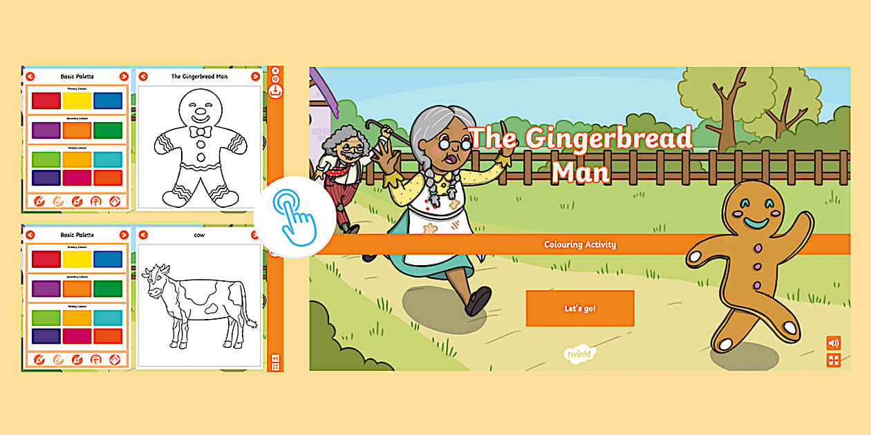 Gingerbread Man Interactive Colouring (teacher made)