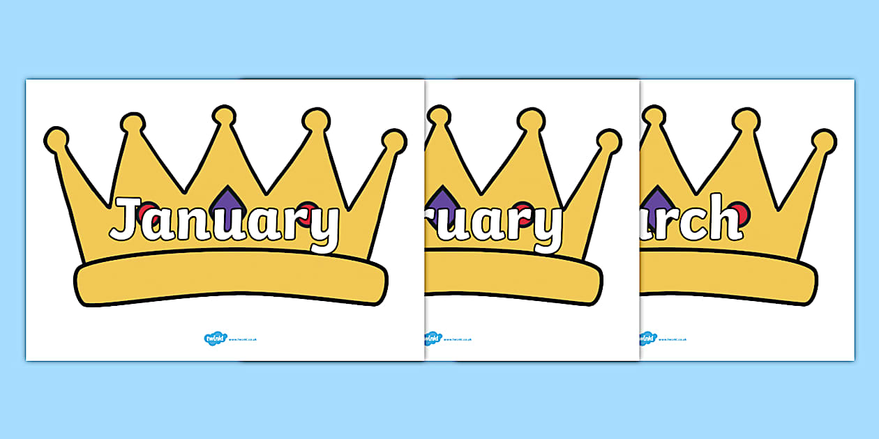 Months of the Year on Crowns (teacher made) - Twinkl