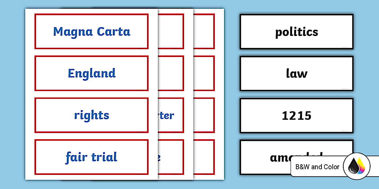 Magna Carta Word Cards (teacher made) - Twinkl