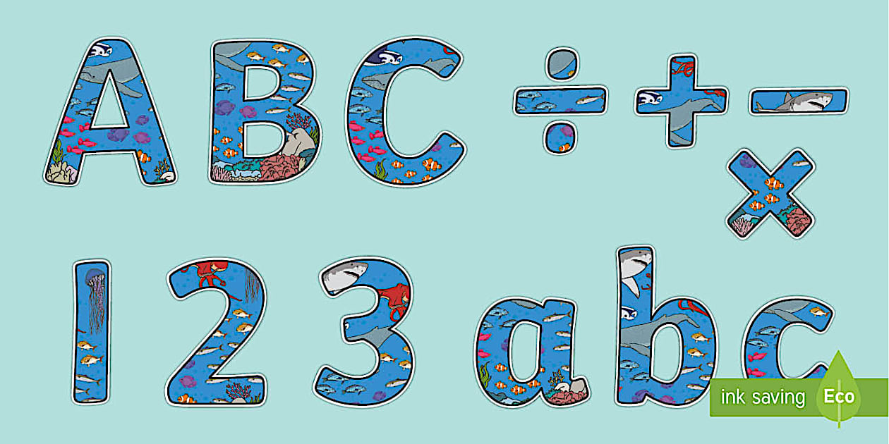 Cursive Great Barrier Reef Display Lettering (teacher made)