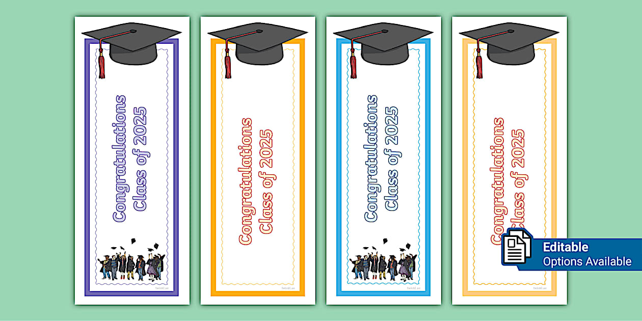 KS2 Editable Graduation Bookmarks (teacher made) - Twinkl