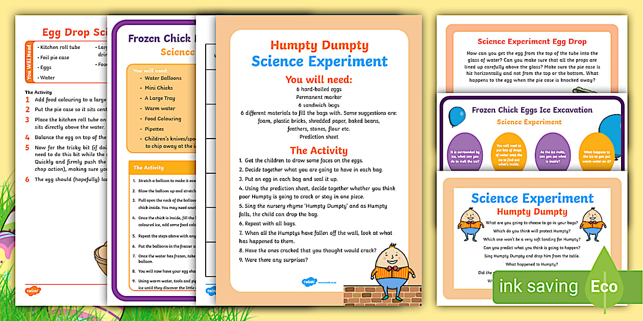 Editable Easter Themed Science Experiments Resource Pack