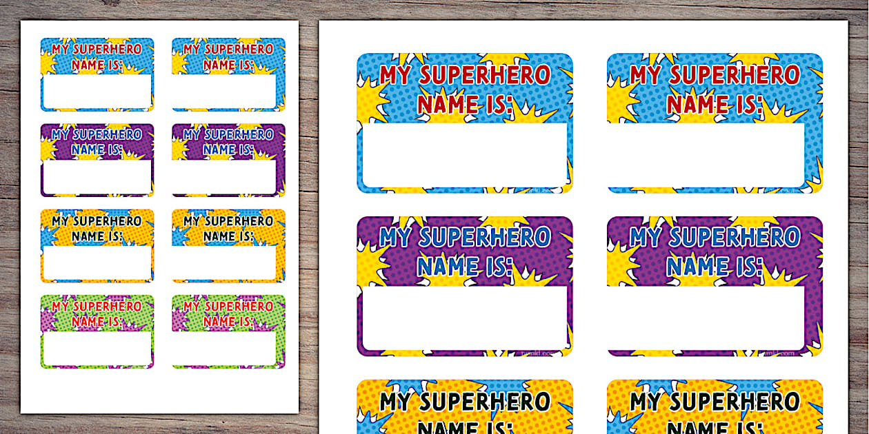 Superhero Name Tags | Twinkl Party (teacher made) - Twinkl