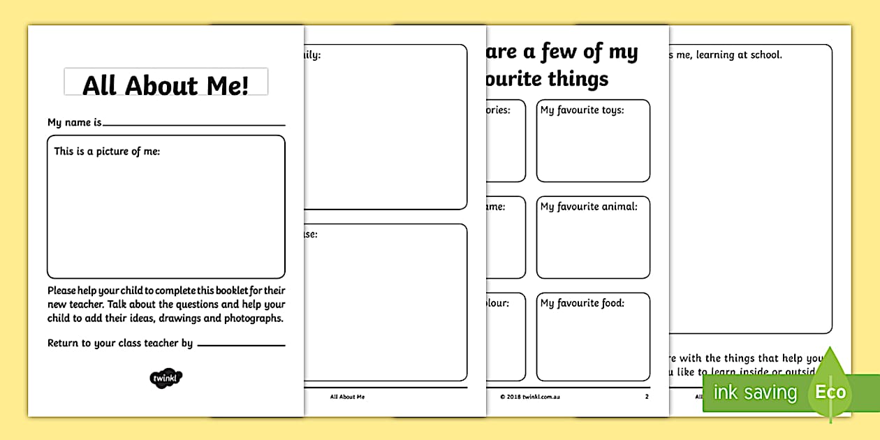 Editable All About Me - Starting School Booklet - Twinkl