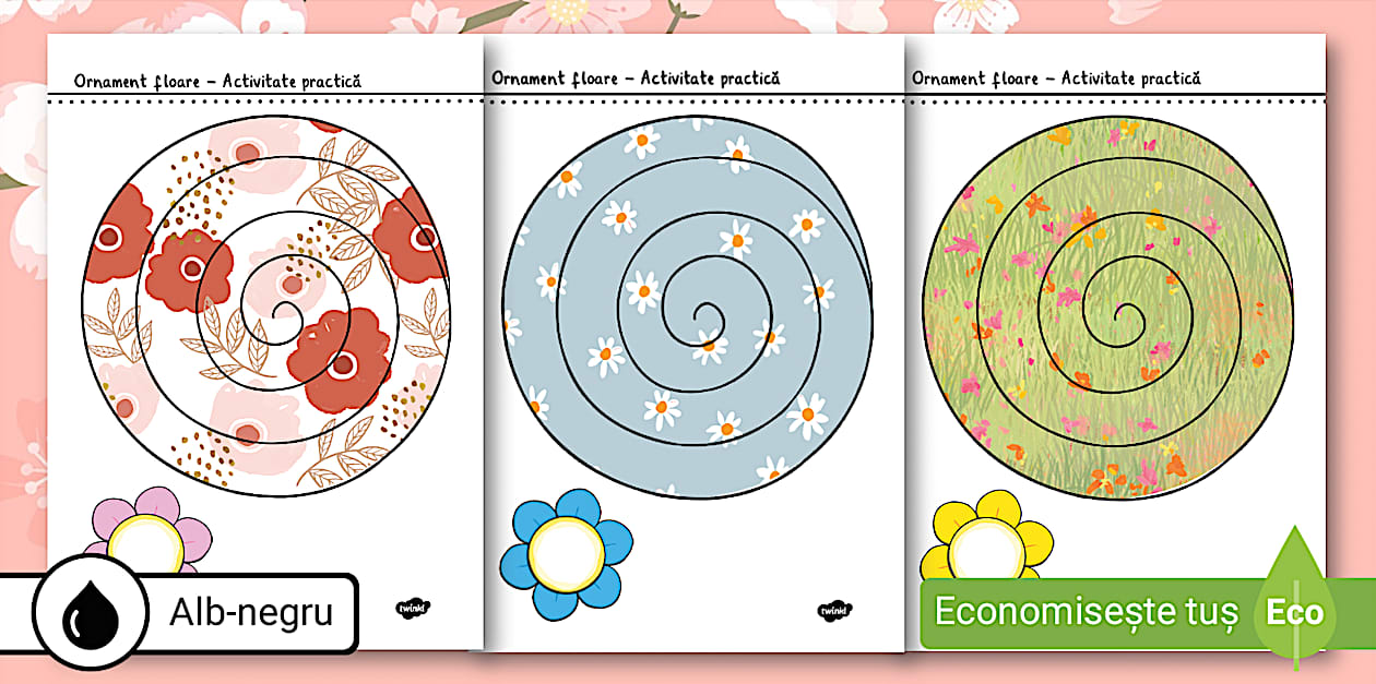 Ornament de flori | Element decorativ de primăvară | Twinkl