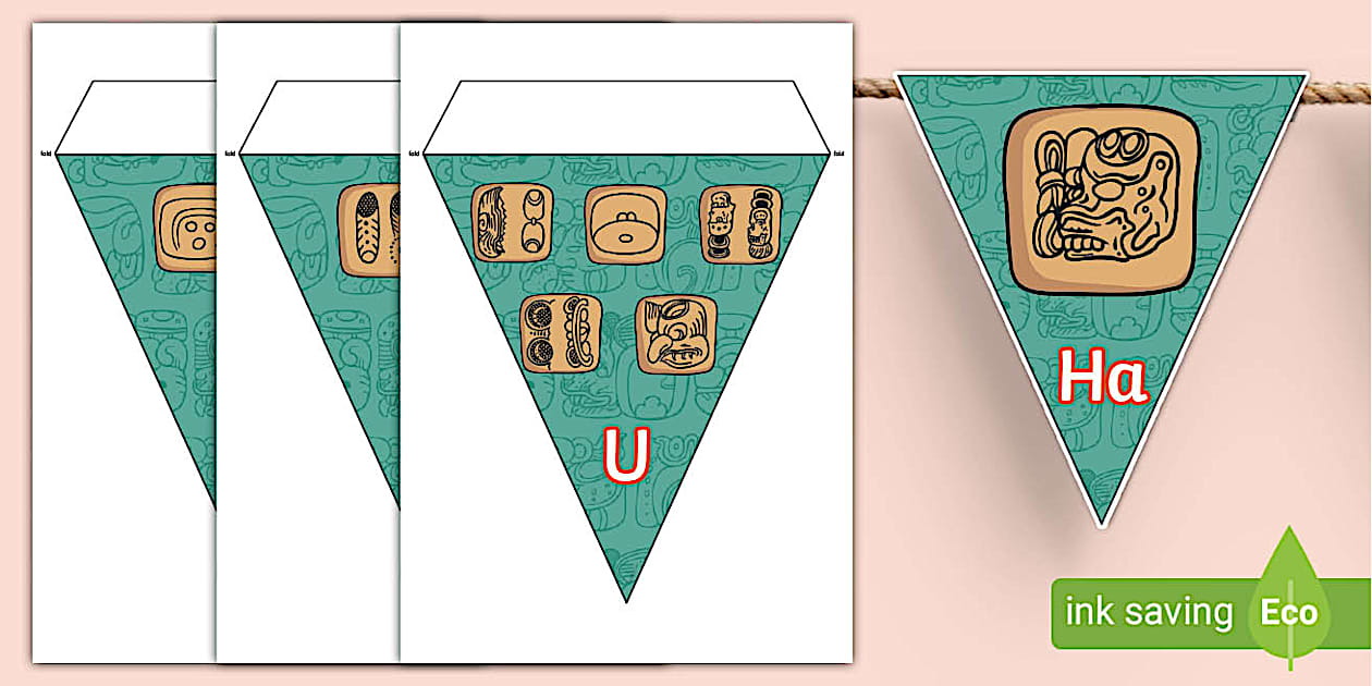 Maya Alphabet Bunting (Hecho por educadores) - Twinkl