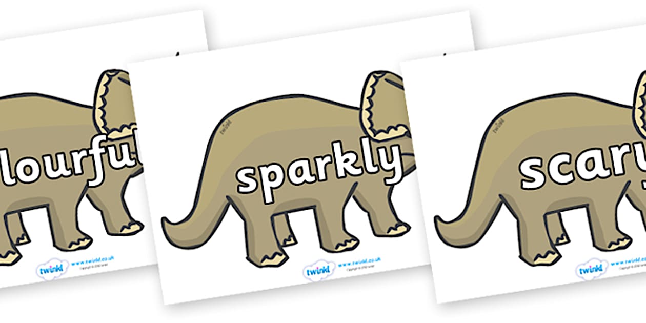 Cursive Wow Words on Triceratops (teacher made) - Twinkl