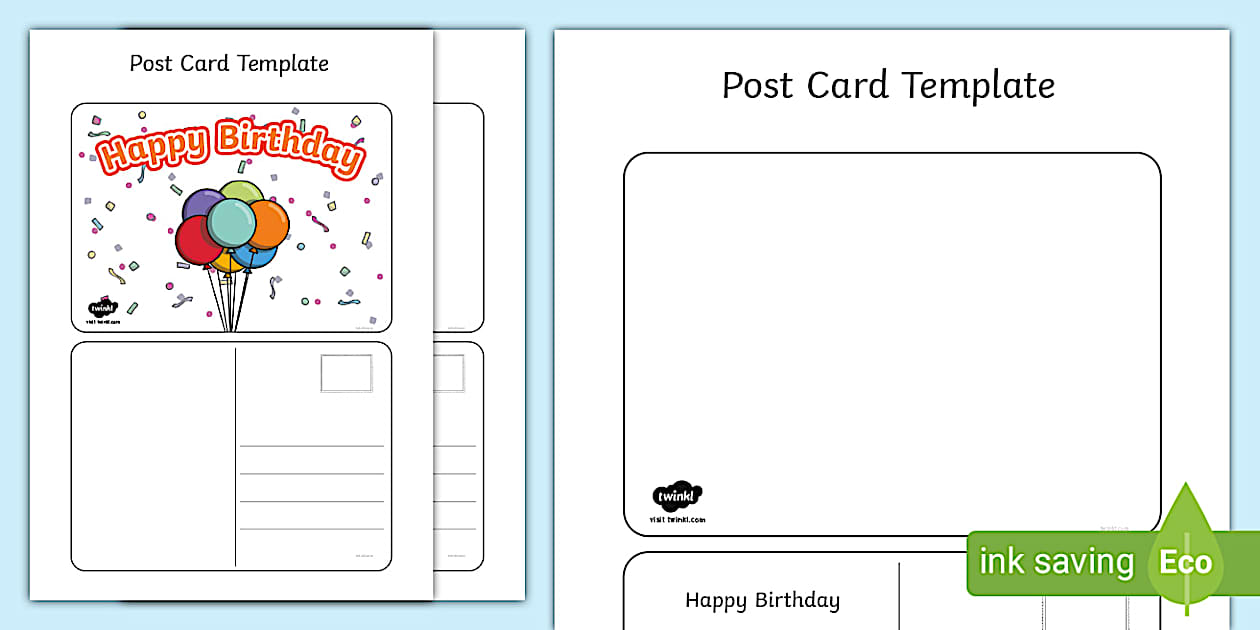 Singapore Happy Birthday Post Card Template (teacher made)
