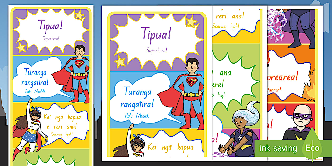 Superhero-Themed Sticker Reward Charts English/Te Reo Māori