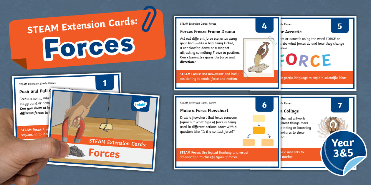 STEAM Extension Cards: Forces (teacher made) - Twinkl