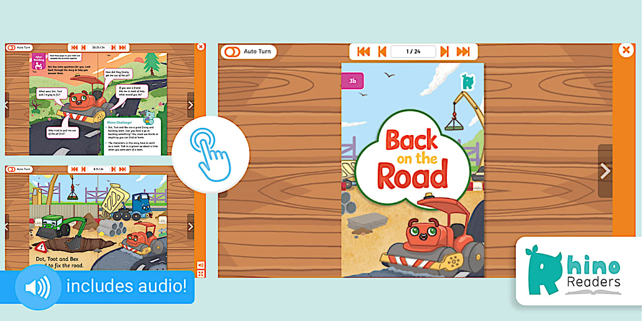 Decodable 3b Book | Back on the Road | Rhino Readers