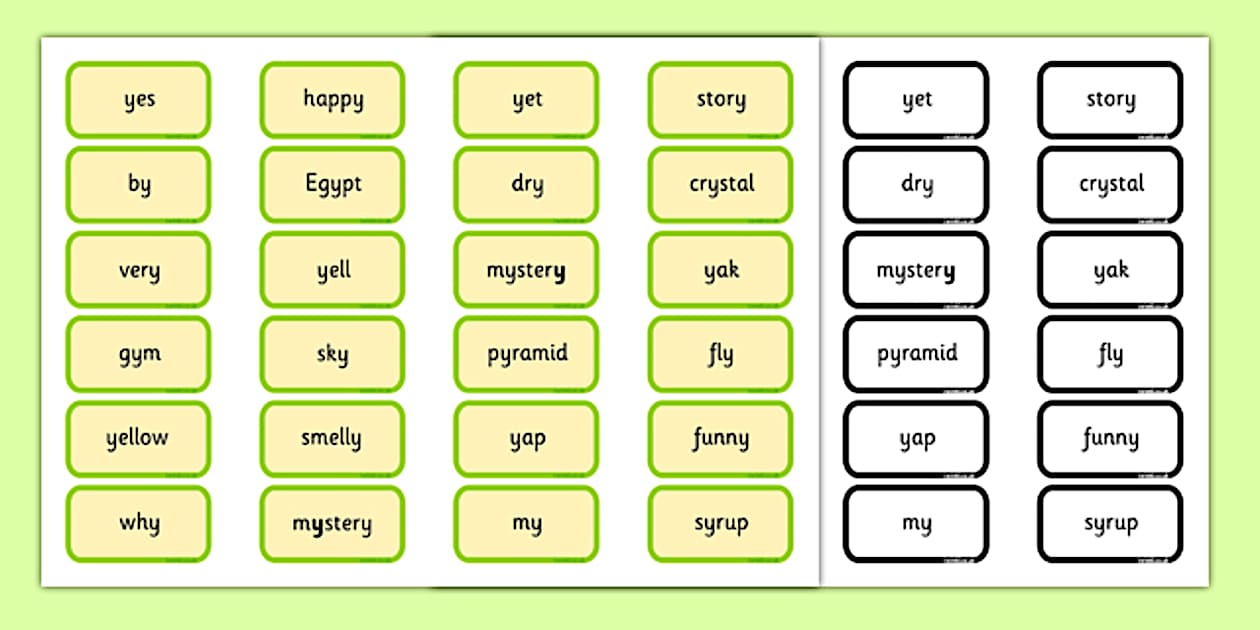How to Pronounce ‘y’ in Phonics Sorting Game – Phase 5