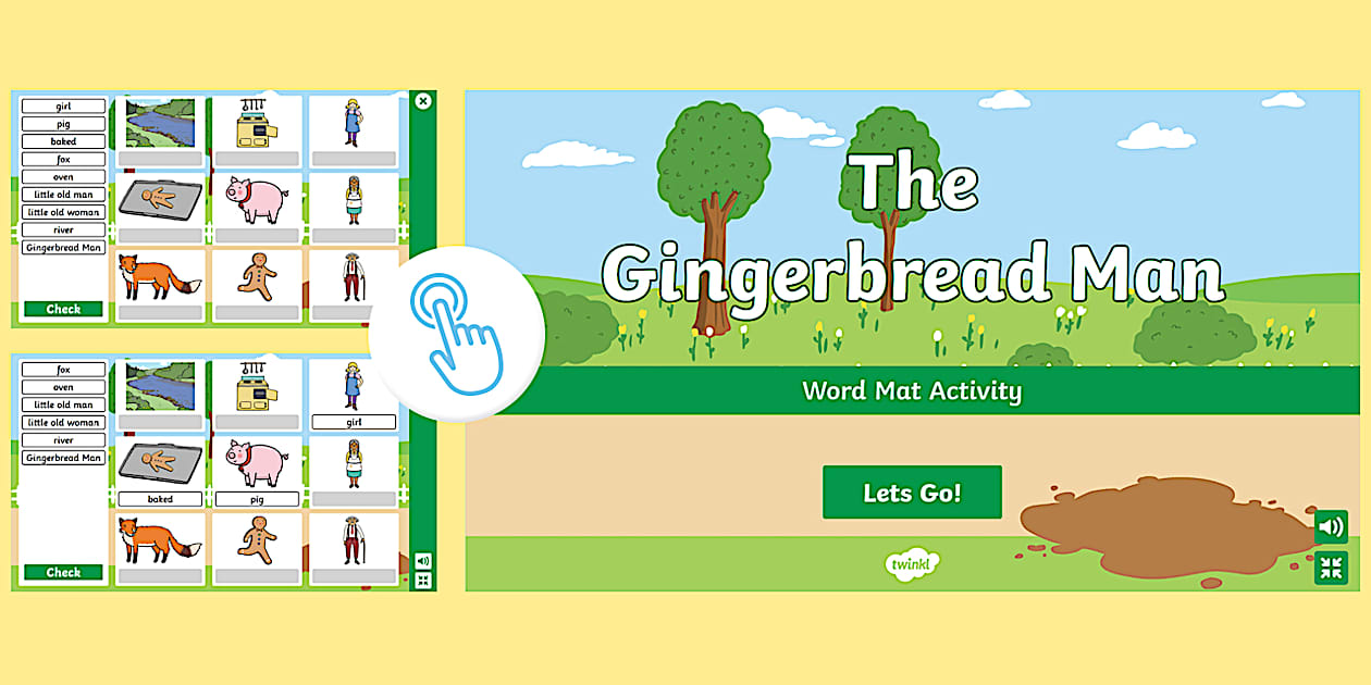 Interactive Gingerbread Man Word Mat Activity | Twinkl Go!