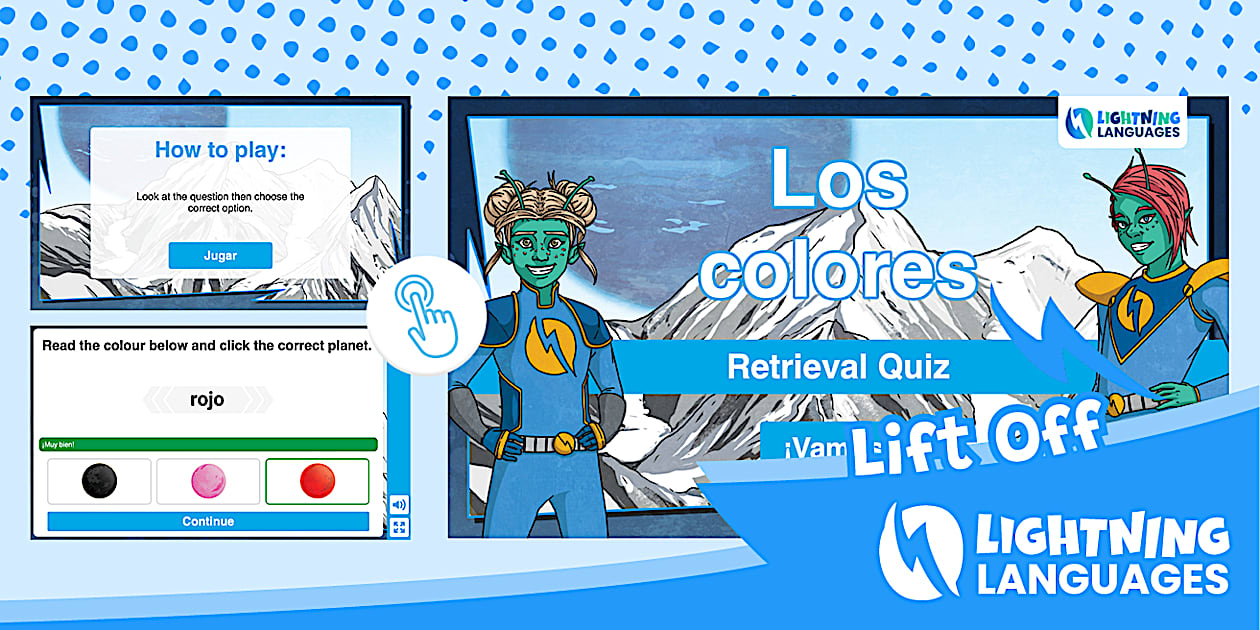 👉 Lightning Languages | Colours Quiz Spanish | Twinkl | KS2