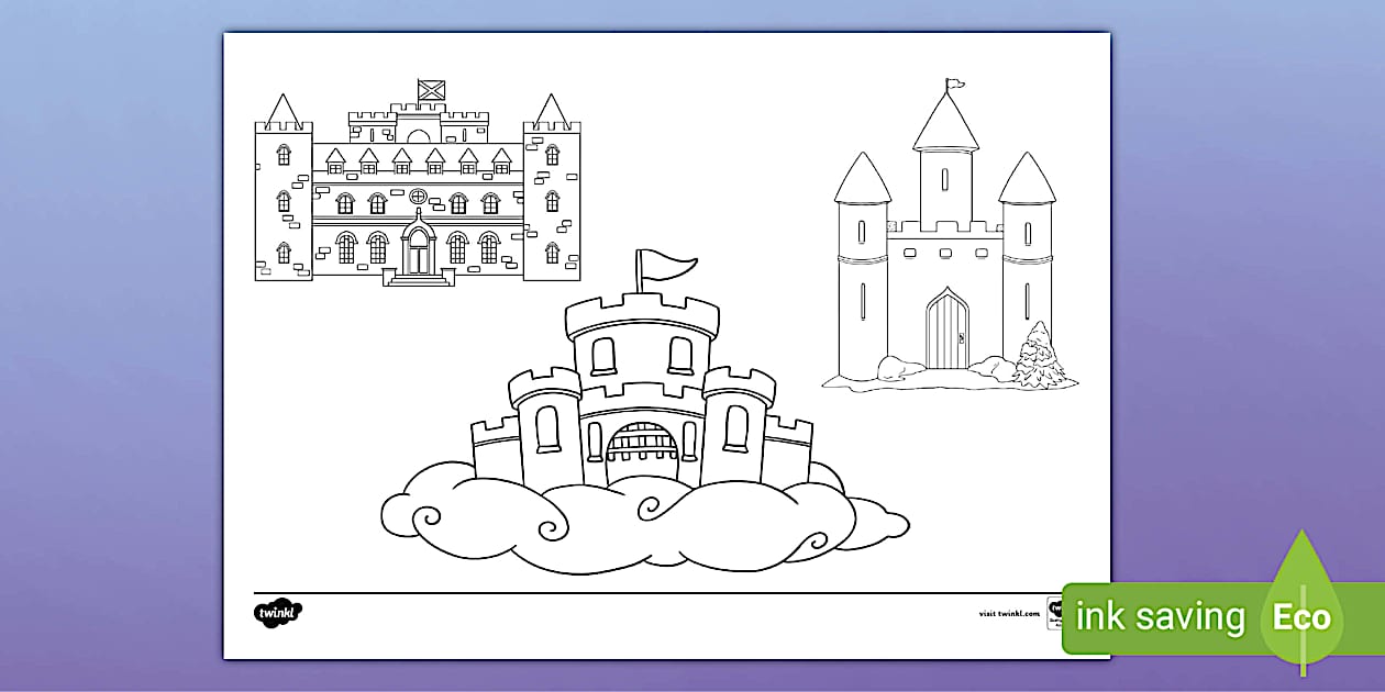 Castle Doodle Colouring Page (teacher made) - Twinkl