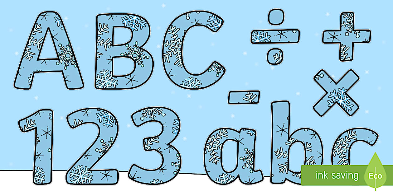 Winter Display Lettering & Symbols (Snowflakes) - Twinkl