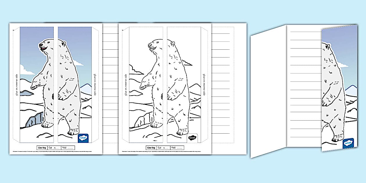 Save the Polar Bears Folding Writing Template (teacher made)