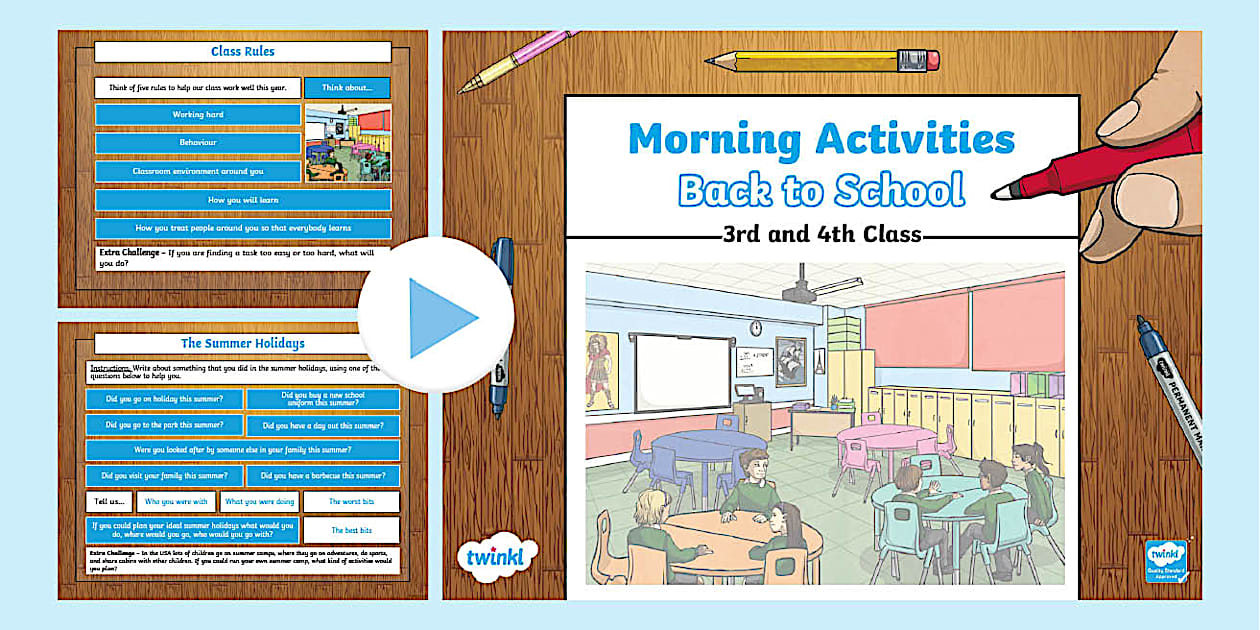Back to School Activities PowerPoint - 3rd/4th Class.